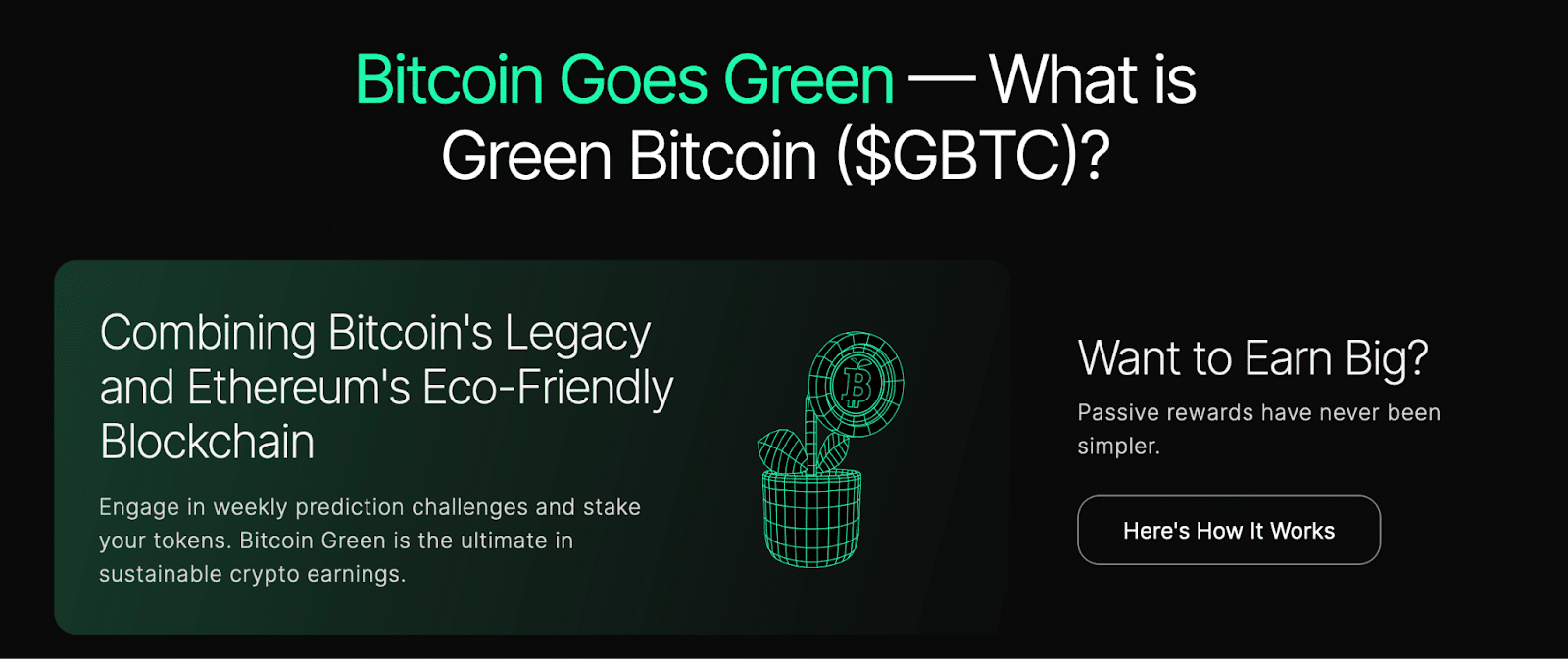 Green Bitcoin ($GBTC) Presale Zorgt voor FOMO bij Investeerders