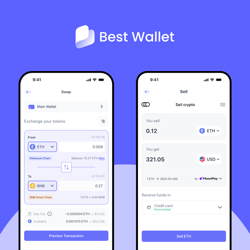 Best Wallet functie upgrade: fiat-conversies en cross-chain swaps